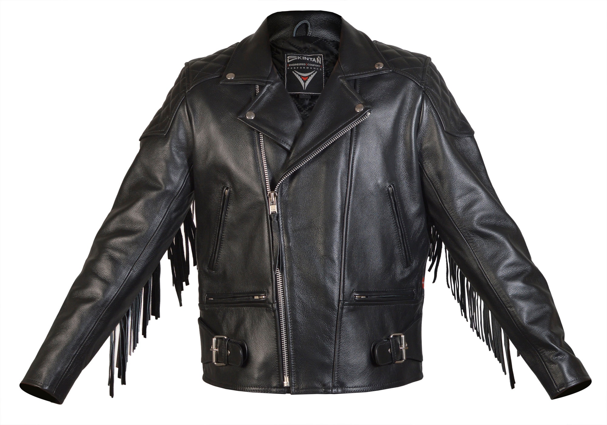 Fringed Real Leather Men's Motorcycle Jacket With Fringes. Made in ...