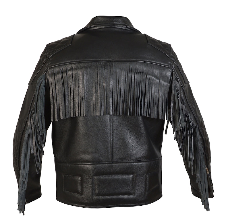 Fringed Real Leather Men's Motorcycle Jacket With Fringes. Made in ...