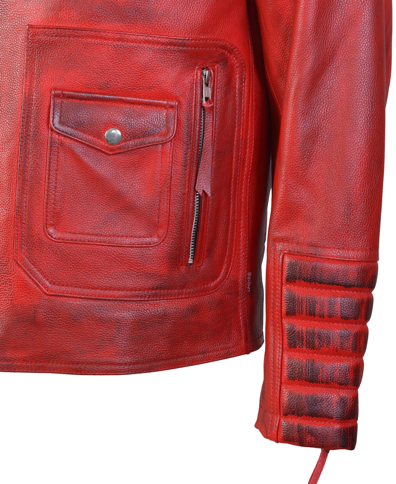 Valdez Men's Real Leather Red Motorcycle Leather Biker Jacket in Dirty ...