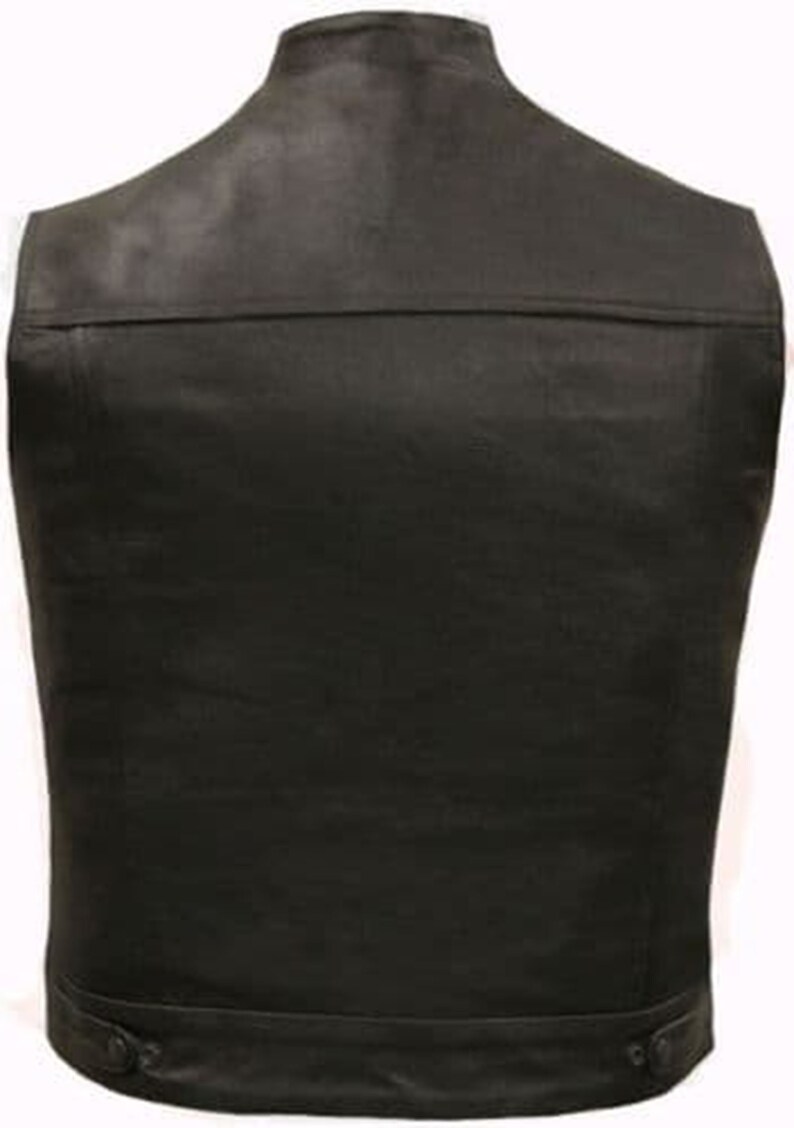 Genuine Leather Motorcycle Waistcoat, Real Cowhide Vest, Biker Cut Off, Sleeveless SOA Anarchy ...