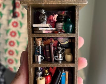 Miniature 1:12 Scale Witch Bookshelf - Round Mini Shelf Witch/wizard ...
