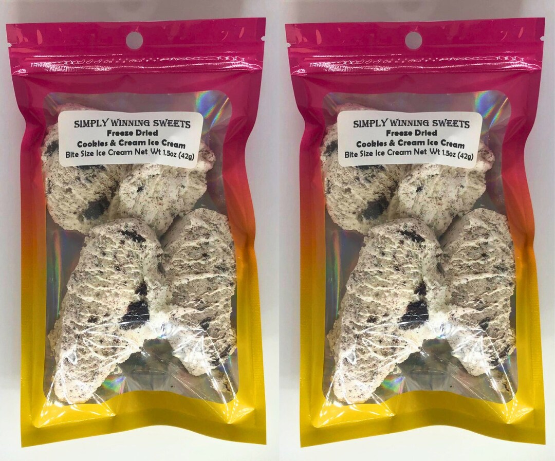 Freeze Dried Cookies N Cream Ice Cream 1.5oz 2 Bags Astronaut Space ...