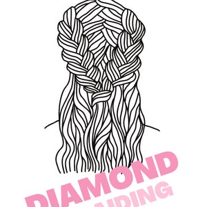 4 Page Step by Step Diamond Parting Chart, Braiders Guide, Consistent ...