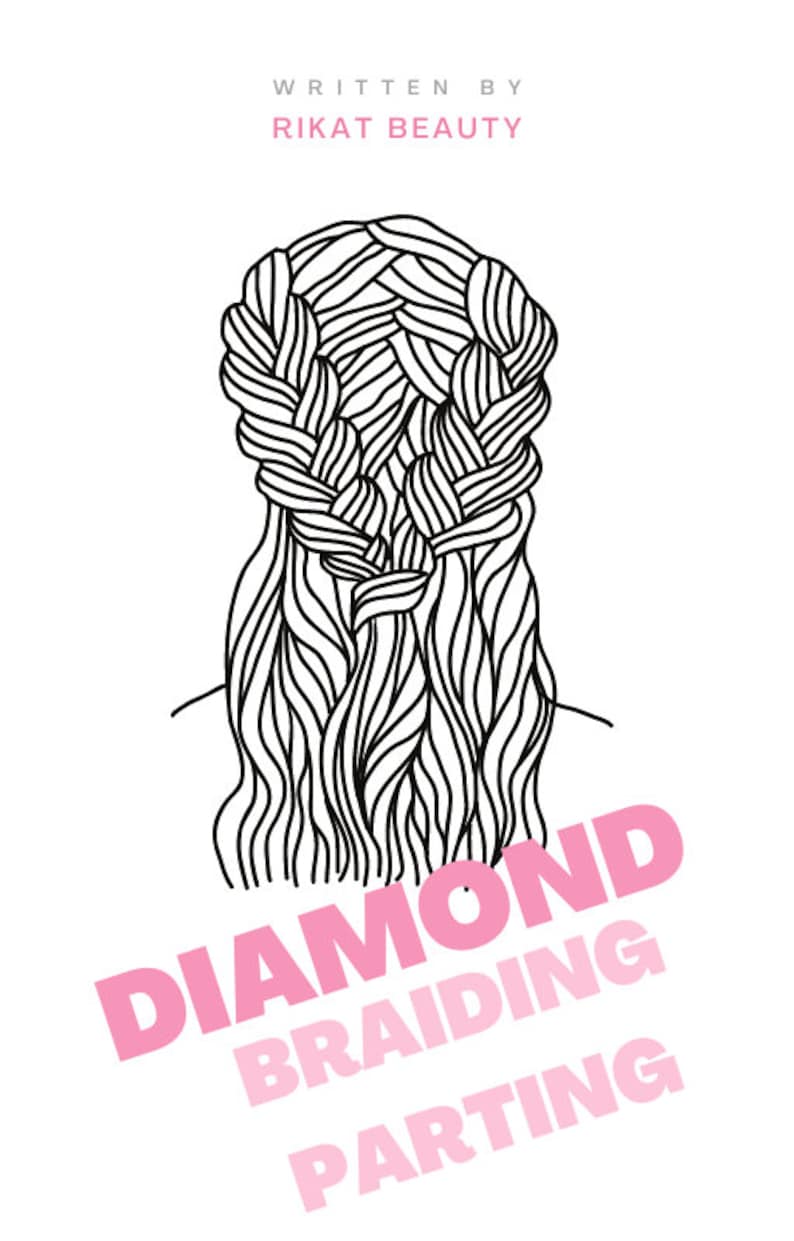 4 Page Step by Step Diamond Parting Chart, Braiders Guide, Consistent ...