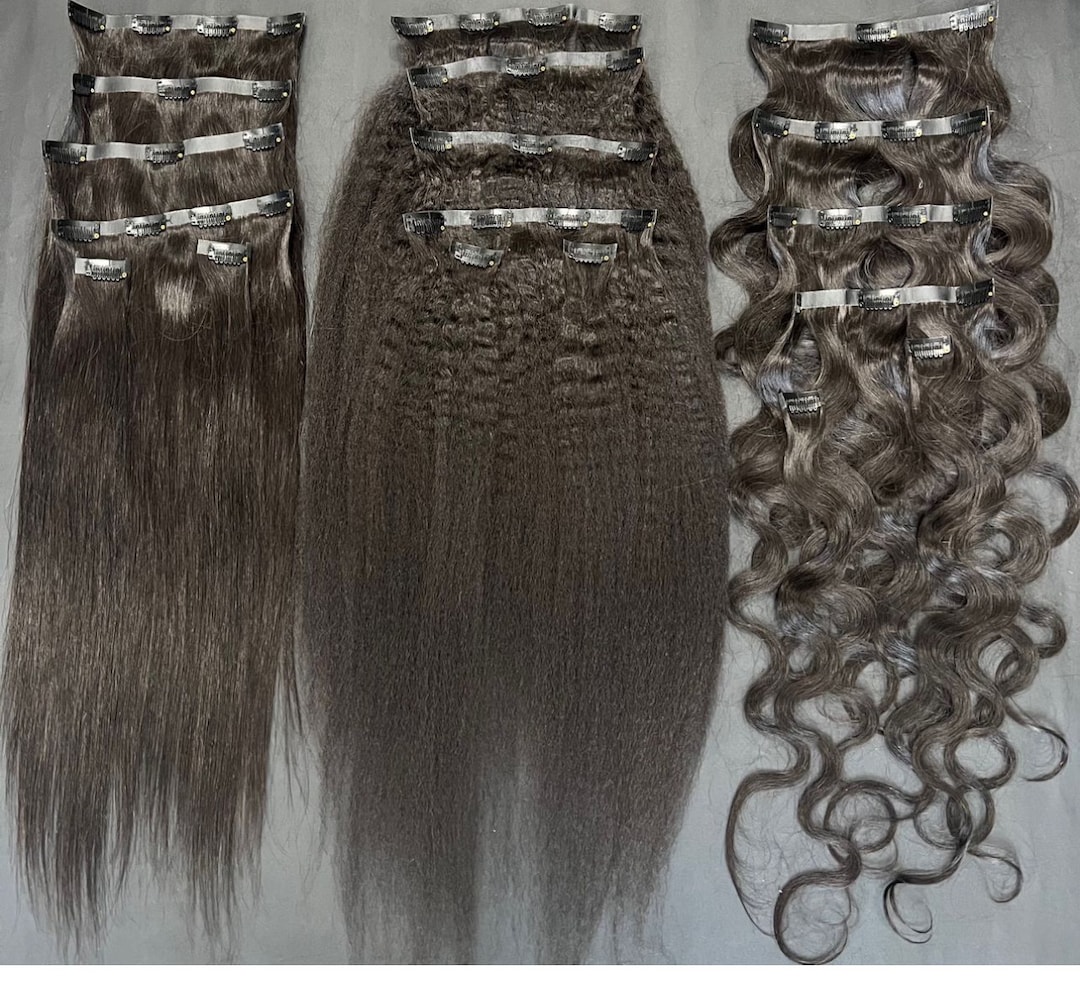 Seamless Clip in Human Hair Extensions - Etsy