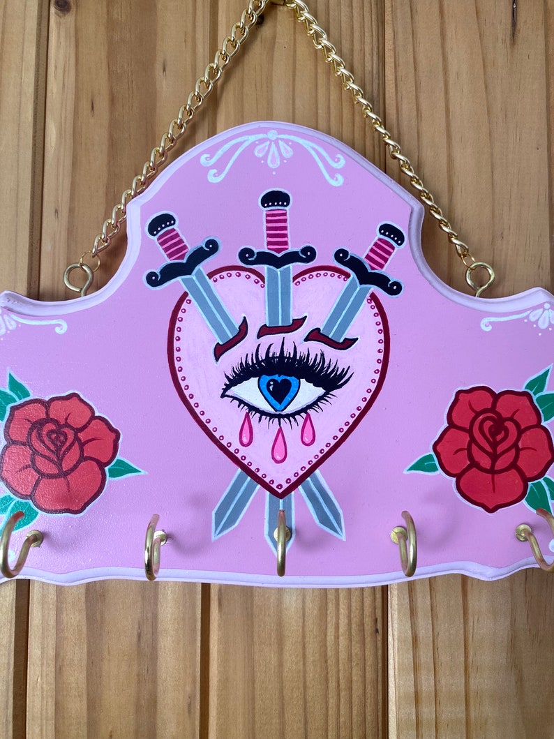 Three of Swords Heart Design Key Organiser - Etsy