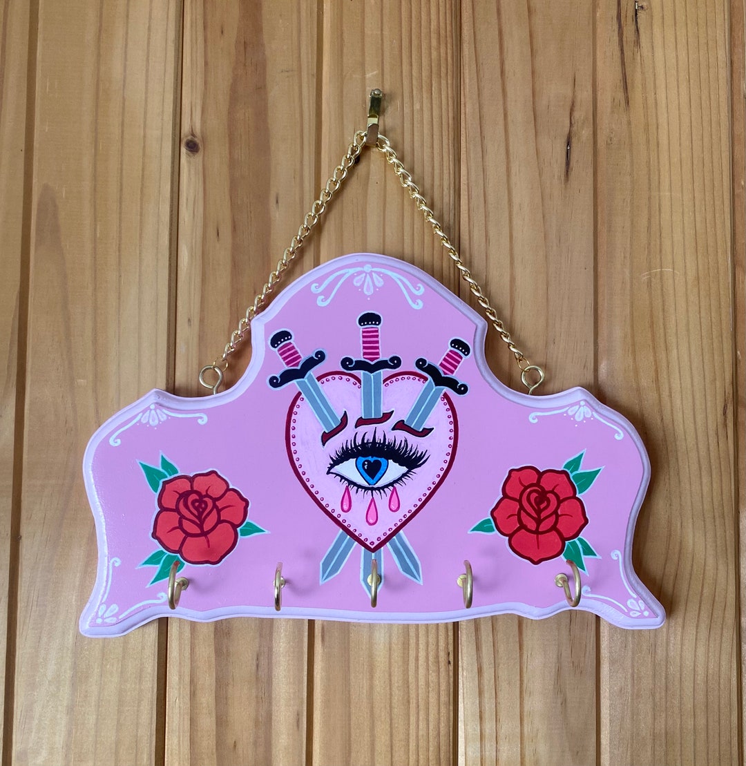 Three of Swords Heart Design Key Organiser - Etsy