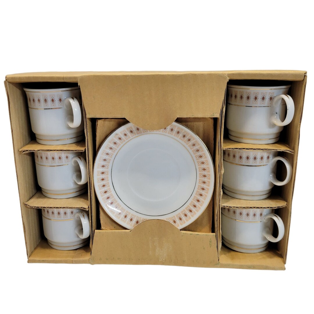 Vintage Liling Porcelain 12 Piece Coffee Tea Cup & Saucer Set for 6 ...