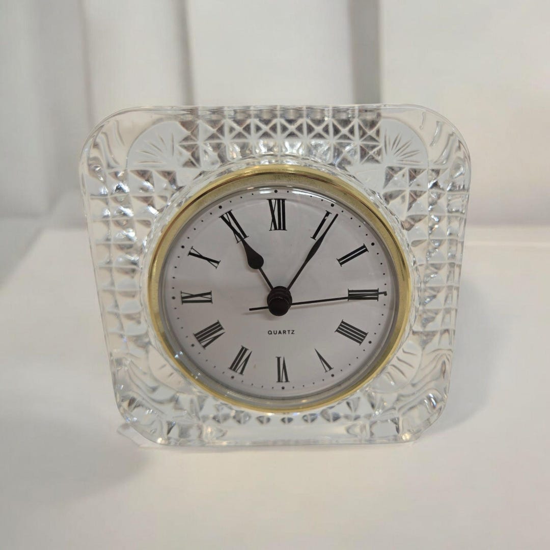 Vintage Quartz Clear Lucite Square Desk Clock 4" Tested & Working - Etsy