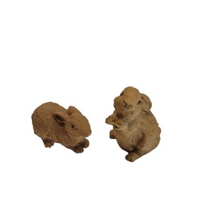 Vintage Pair of 2 Miniature Ceramic Bunnies Rabbits Figurines Animals ...