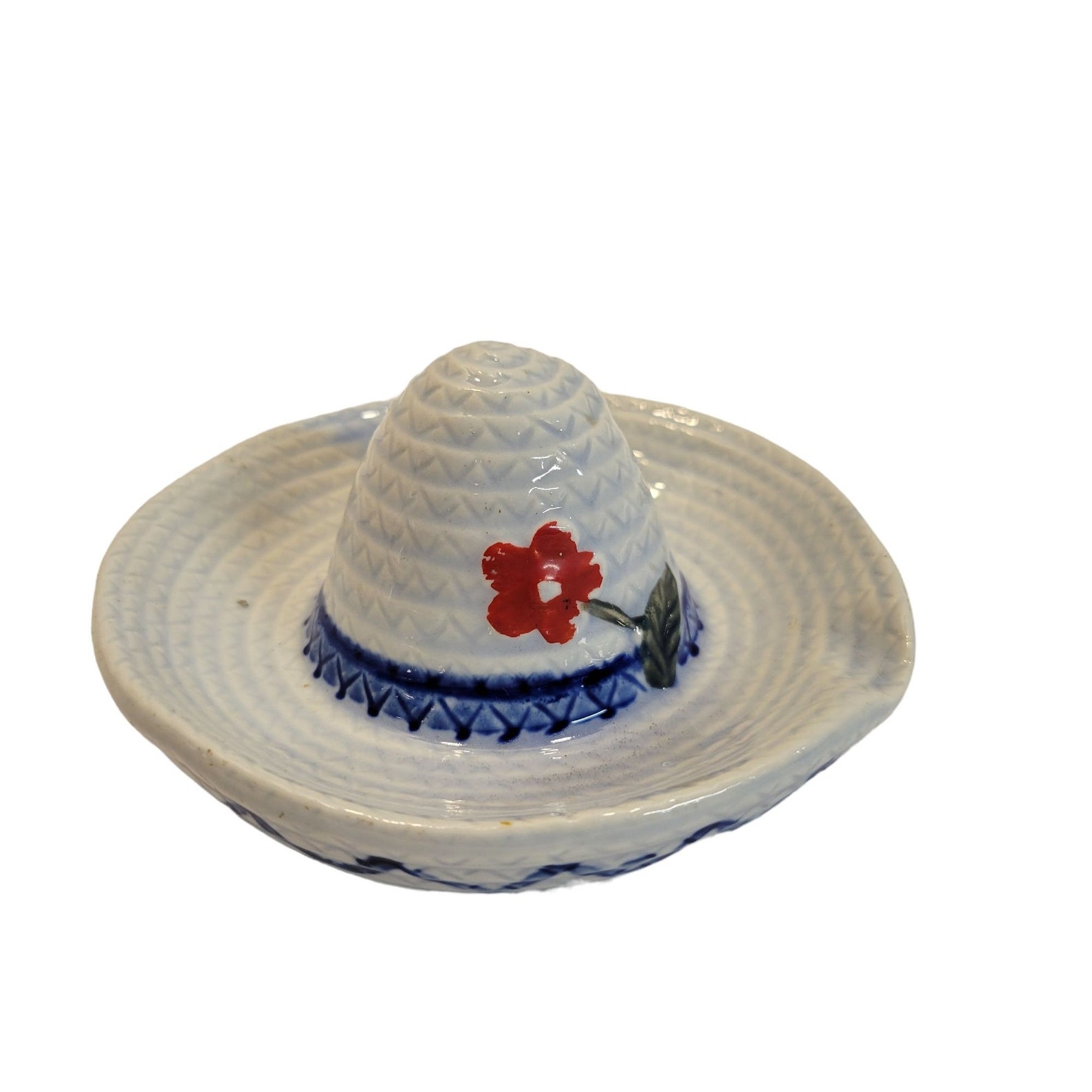 Vintage Ceramic Mexican Sombrero Hat Ashtray W/flower Decor 5" Made in ...