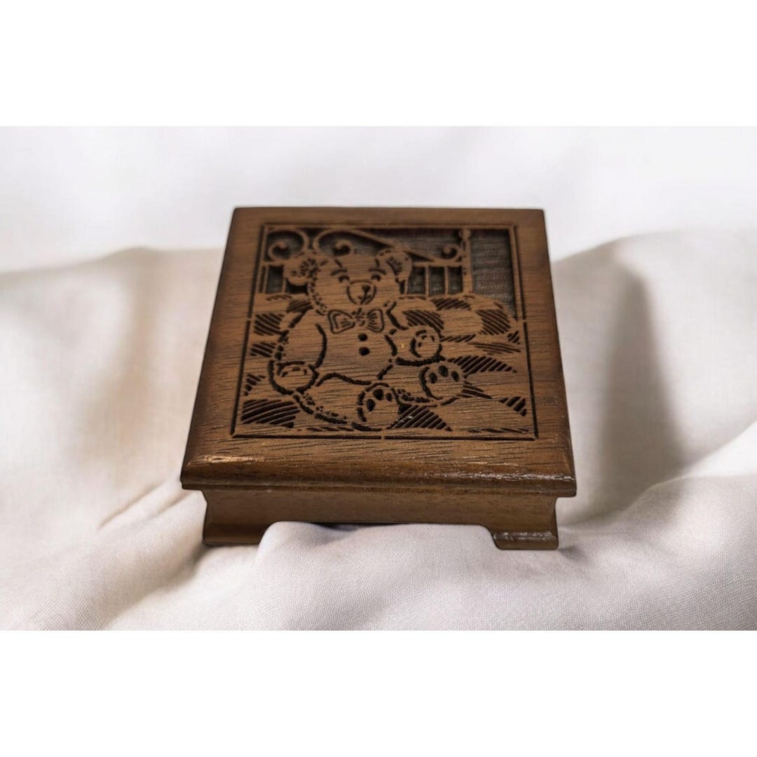 Vintage Wooden Lasercraft Miniature Music Box "it's a Small World ...