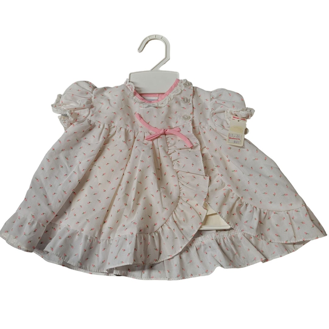 Vintage Baby Fair Baby Girl Pink & White Ruffled Dress 0-6 Mos. - Etsy