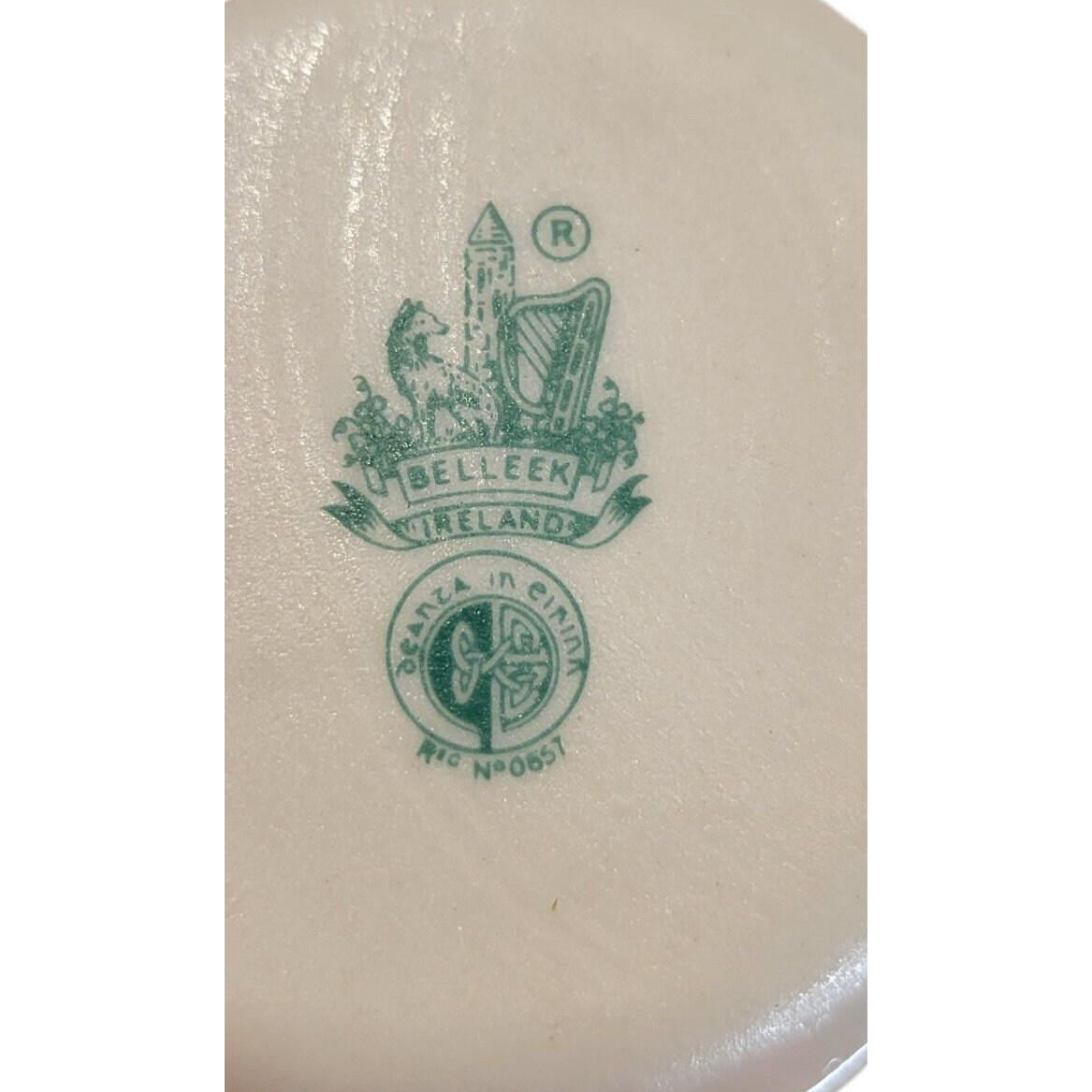 Vintage Belleek Ireland Porcelain Shell Yellow Ivory Cup & Saucer 6th ...