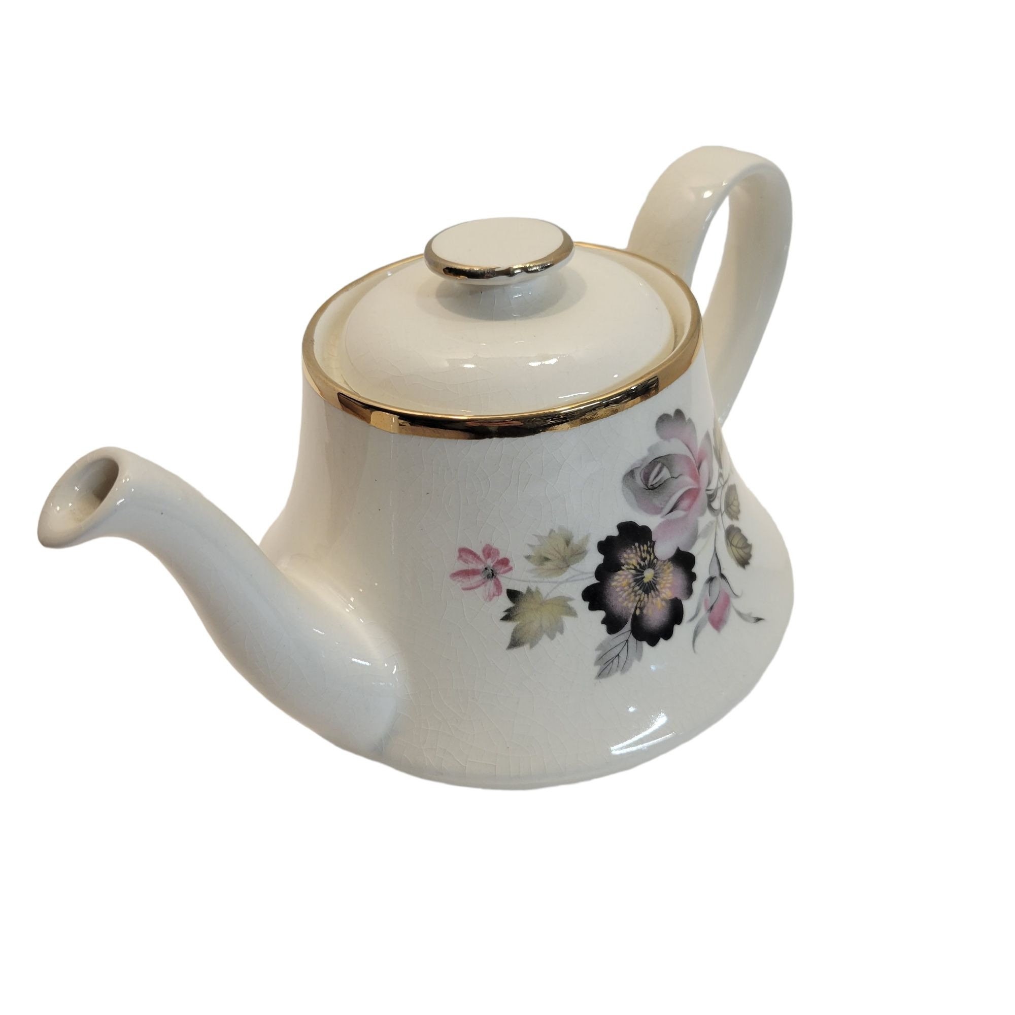 Vintage Arthur Wood Sandon Porcelain Teapot Floral Decor Gold Rimmed ...