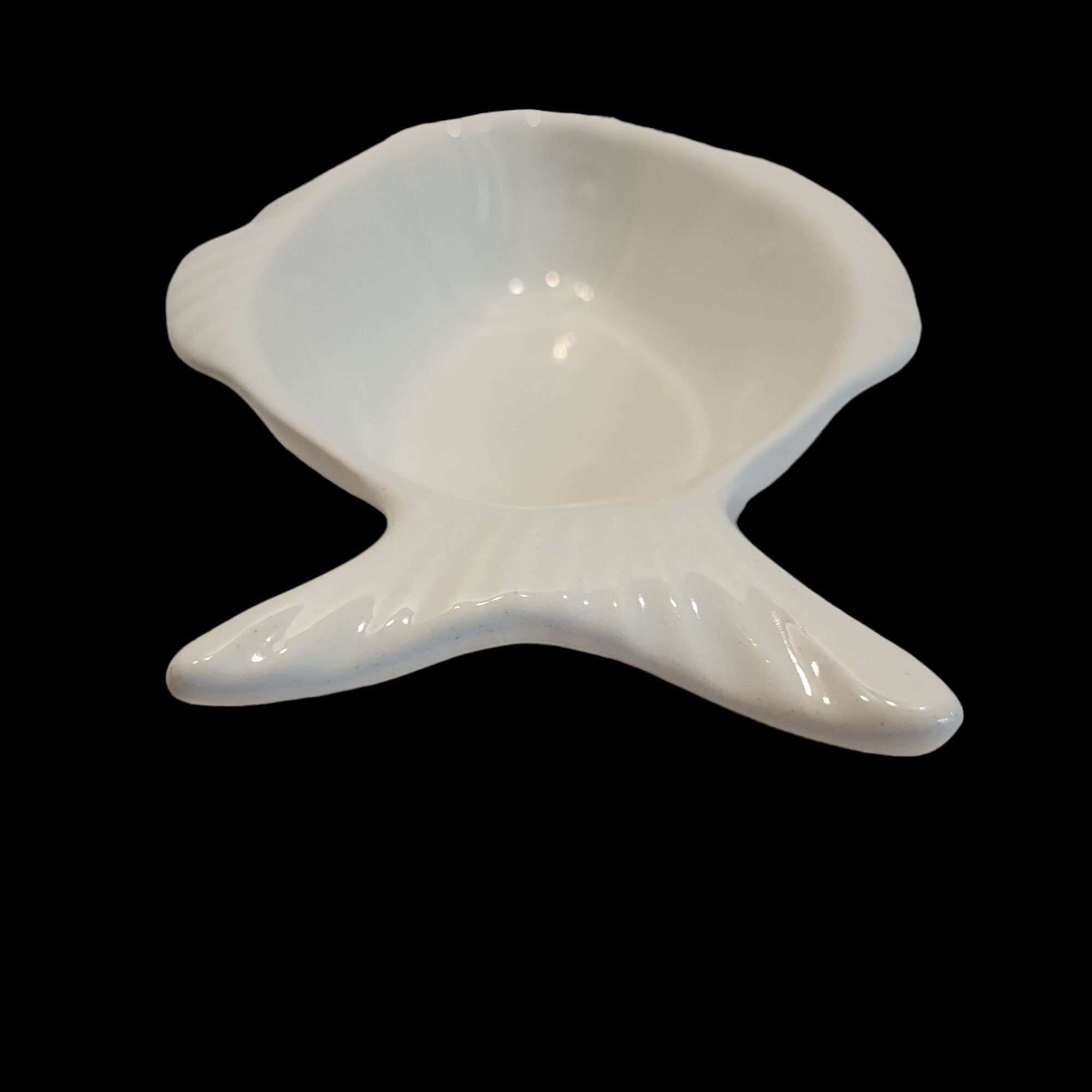 Vintage Ceramic White Fish Bowl Dish California Pottery USA Snacks ...