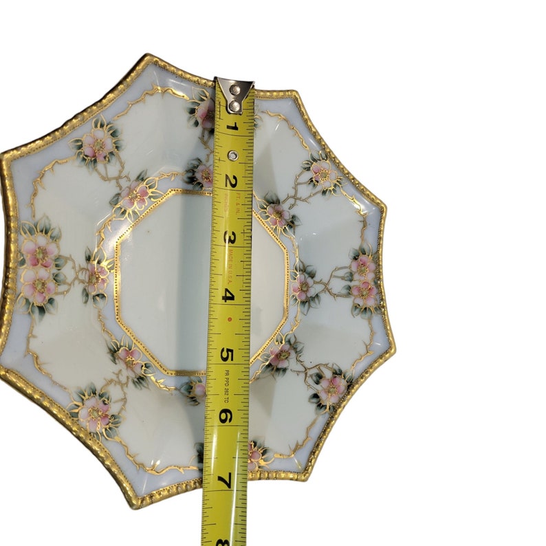 Vintage Hand Painted Ceramic Rose Pattern Nippon Candy Nut Dish Gold ...