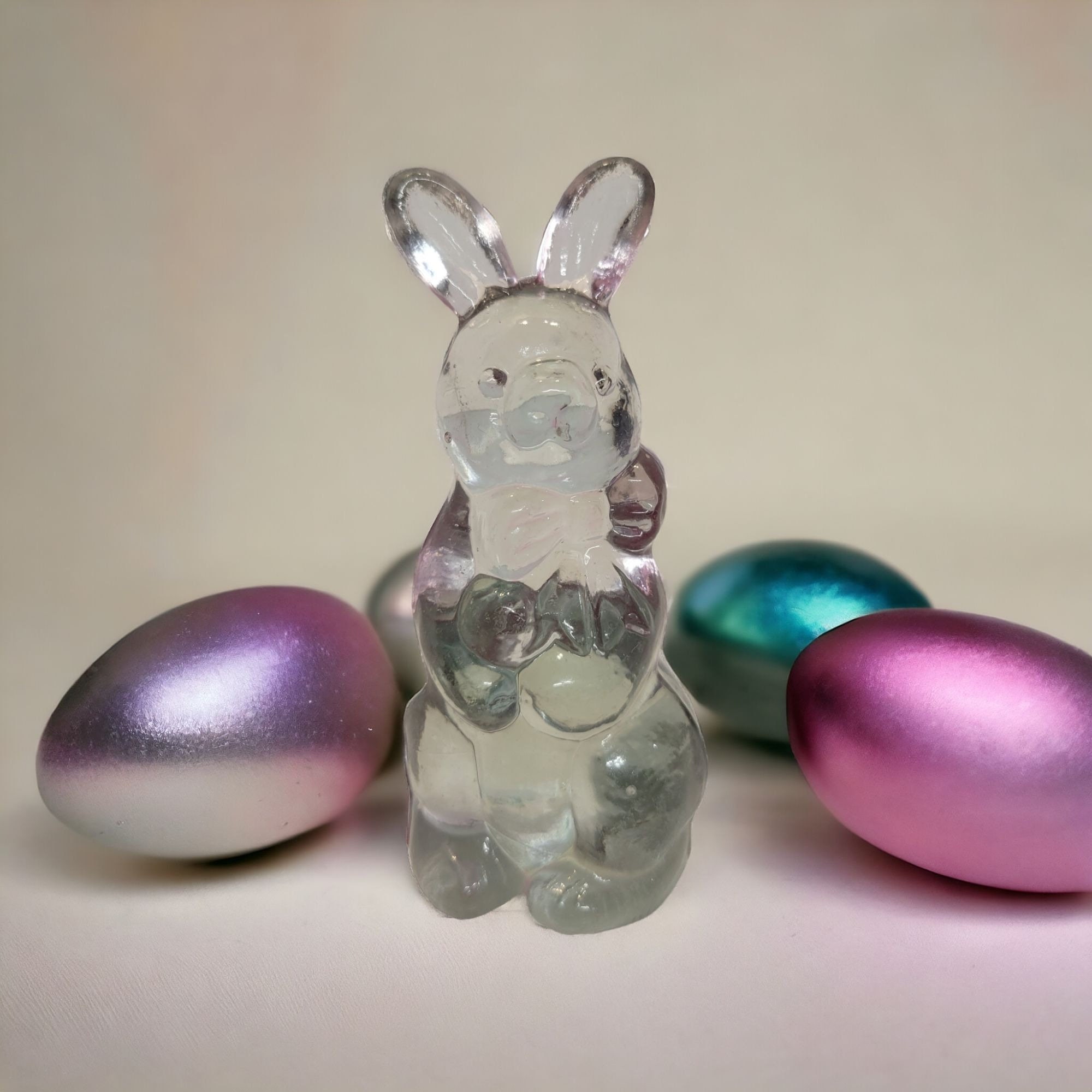 Vintage Clear Art Glass Bunny Rabbit Paperweight Easter Decoration - Etsy