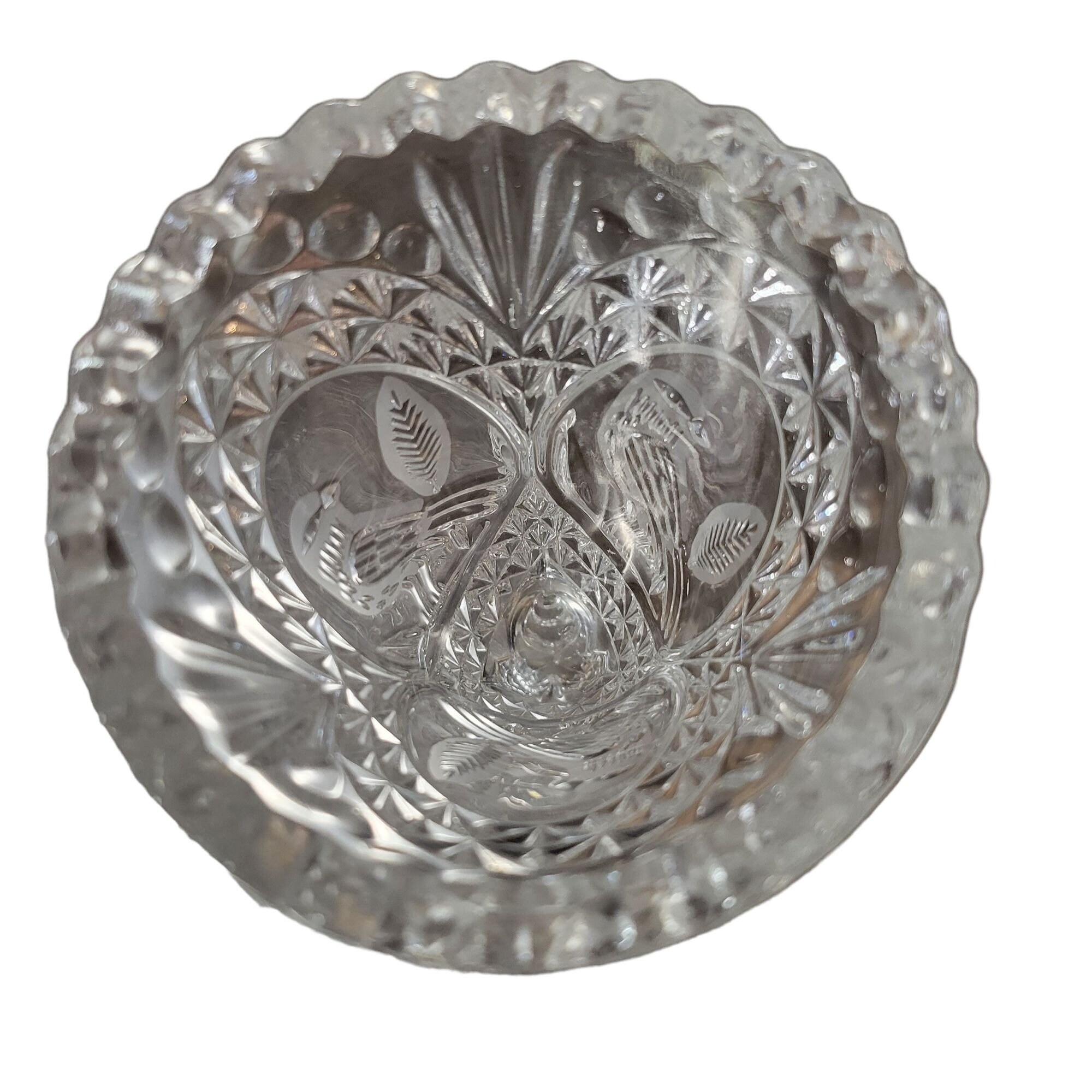 Vintage Lead Crystal Cornucopia Flower Vase Hofbauer the Byrdes ...