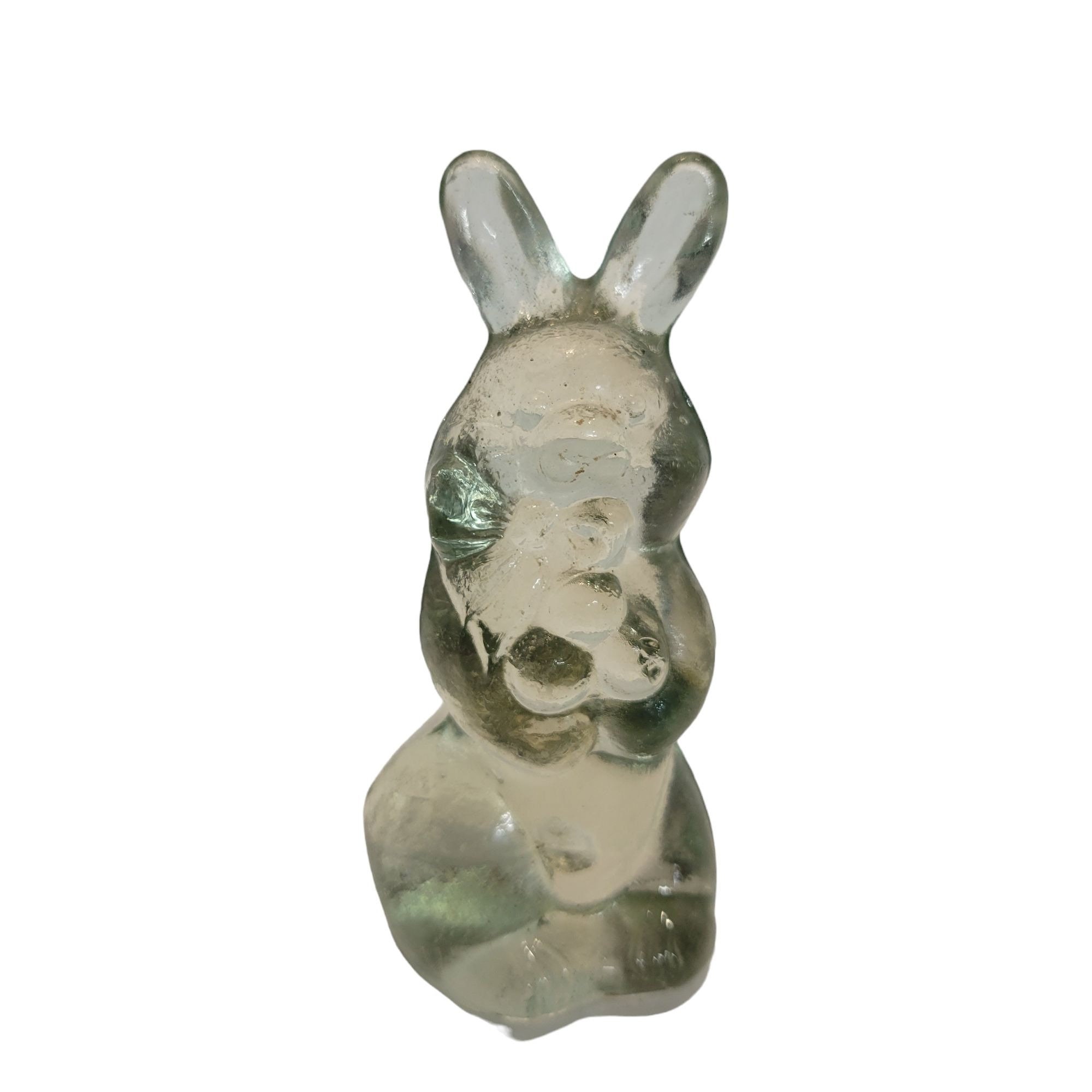 Vintage Clear Art Glass Bunny Rabbit Paperweight Easter Decoration - Etsy