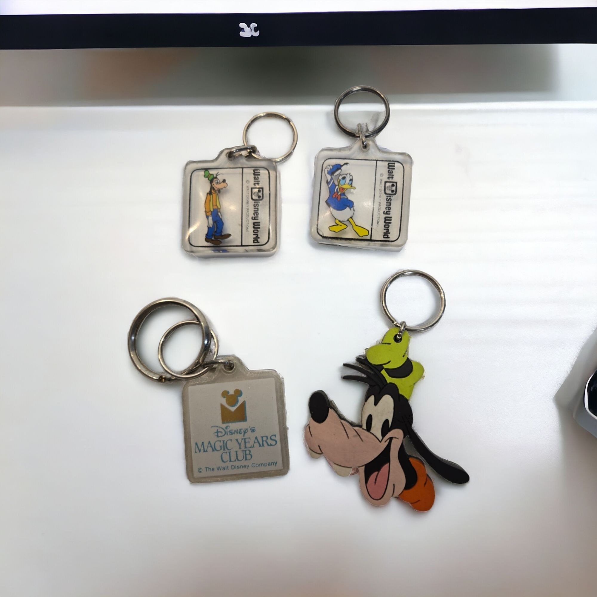 Lot of 4 Vintage Disney Keychains Goofy, Donald Duck, Magic Years Club ...