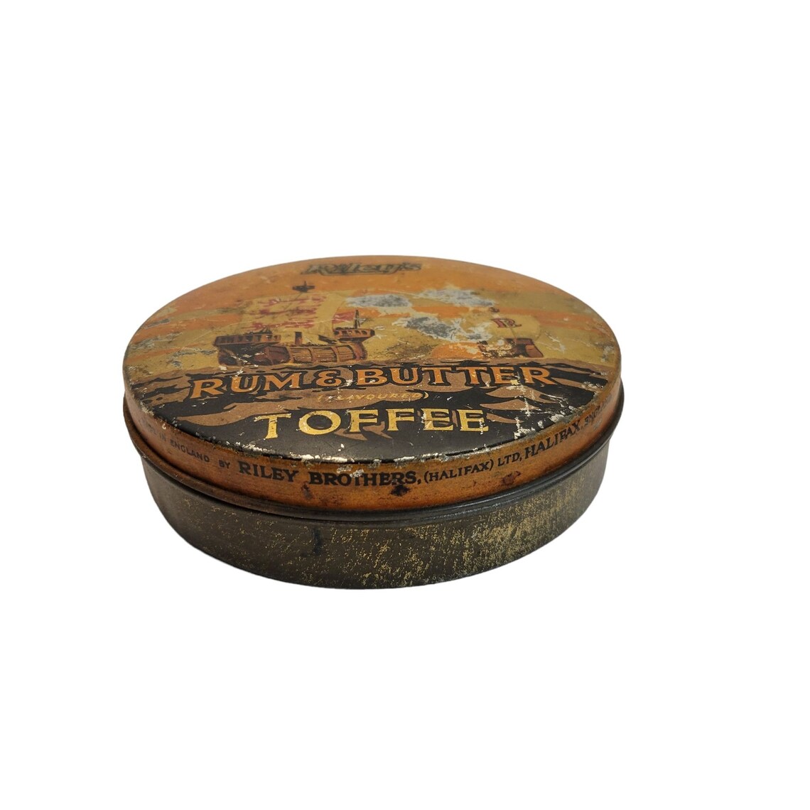 Vintage Rileys Rum & Butter Toffee Tin Riley Bros Halifax England Candy ...