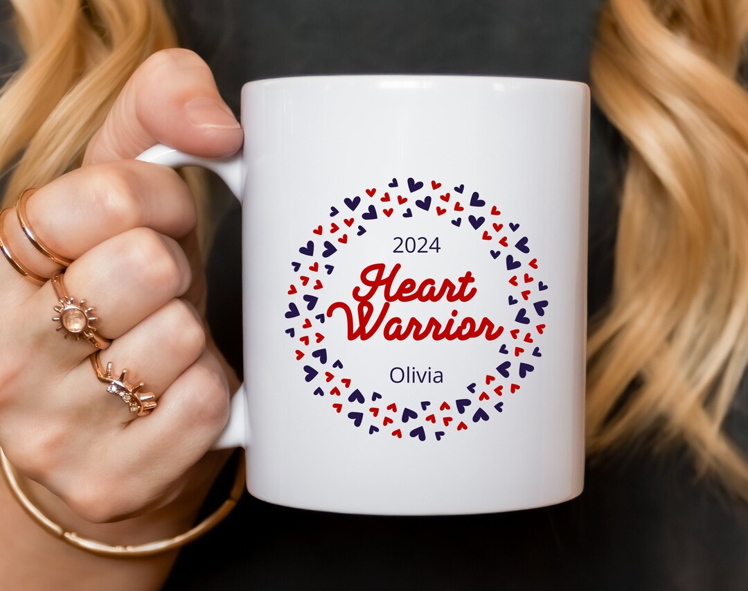 Heart Warrior Mug CHD Awareness Mug HLHS Awareness Congenital Heart ...