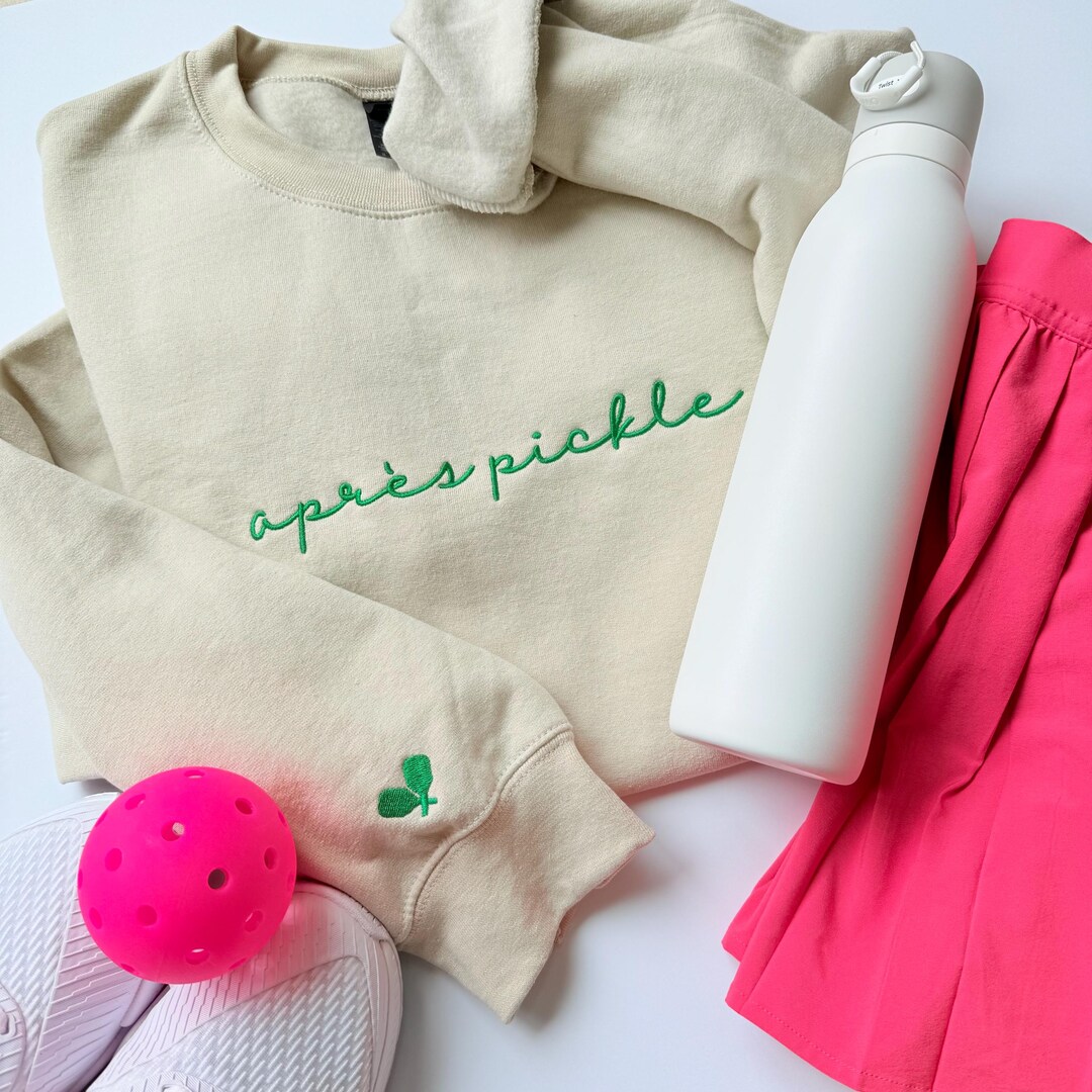 Embroidered Pickleball Sweatshirt for Women Apres Pickleball Sweatshirt ...