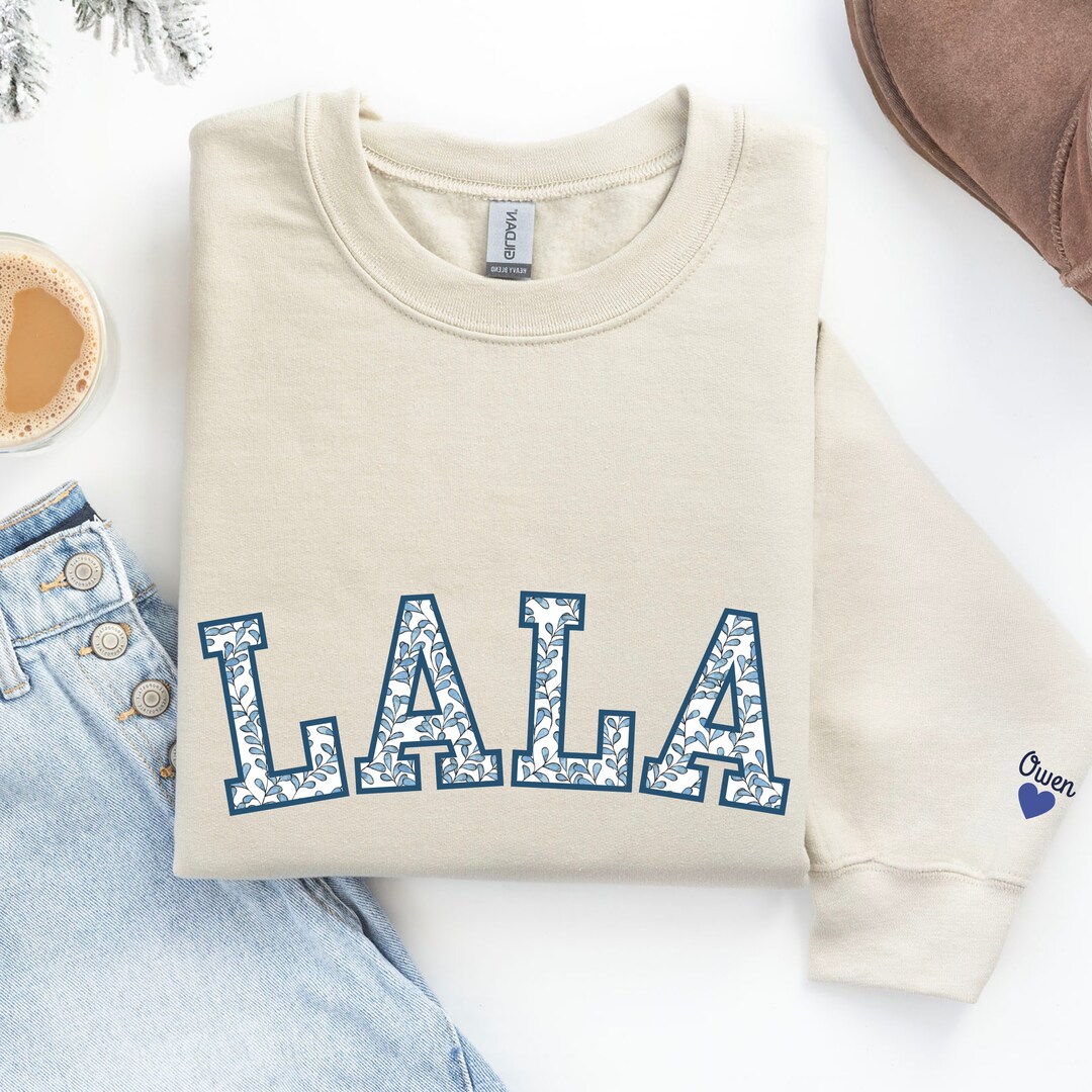 Custom Lala Sweatshirt Grandma Sweatshirt Grandkids Names Grandma ...