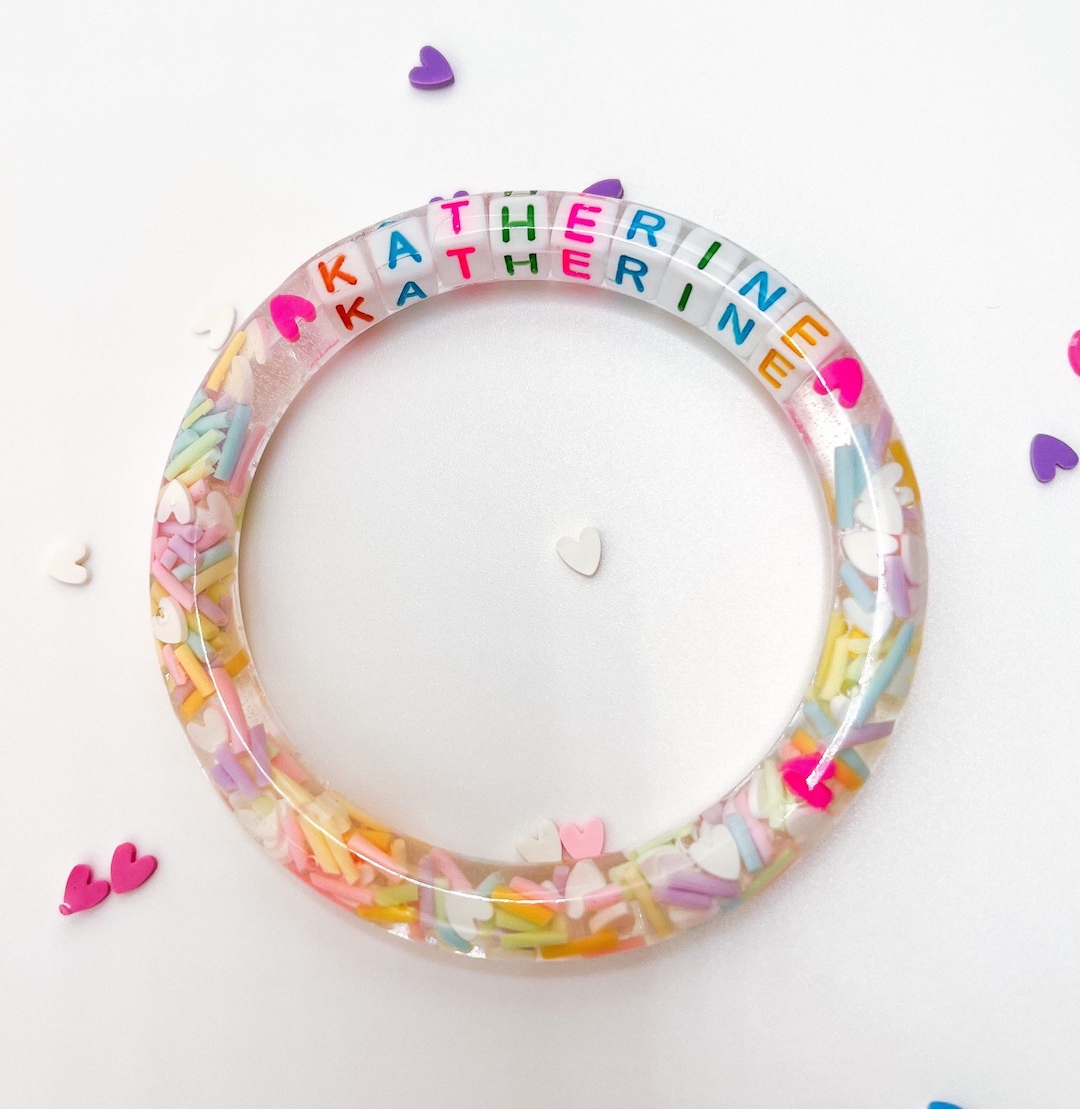 Handmade Girl Bracelet Dress up Bracelet Sprinkle Bracelet Resin ...