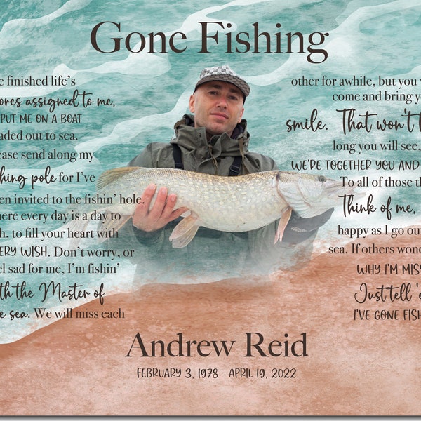 Gone Fishing Memorial Poem Printable Celebration Of Life ...