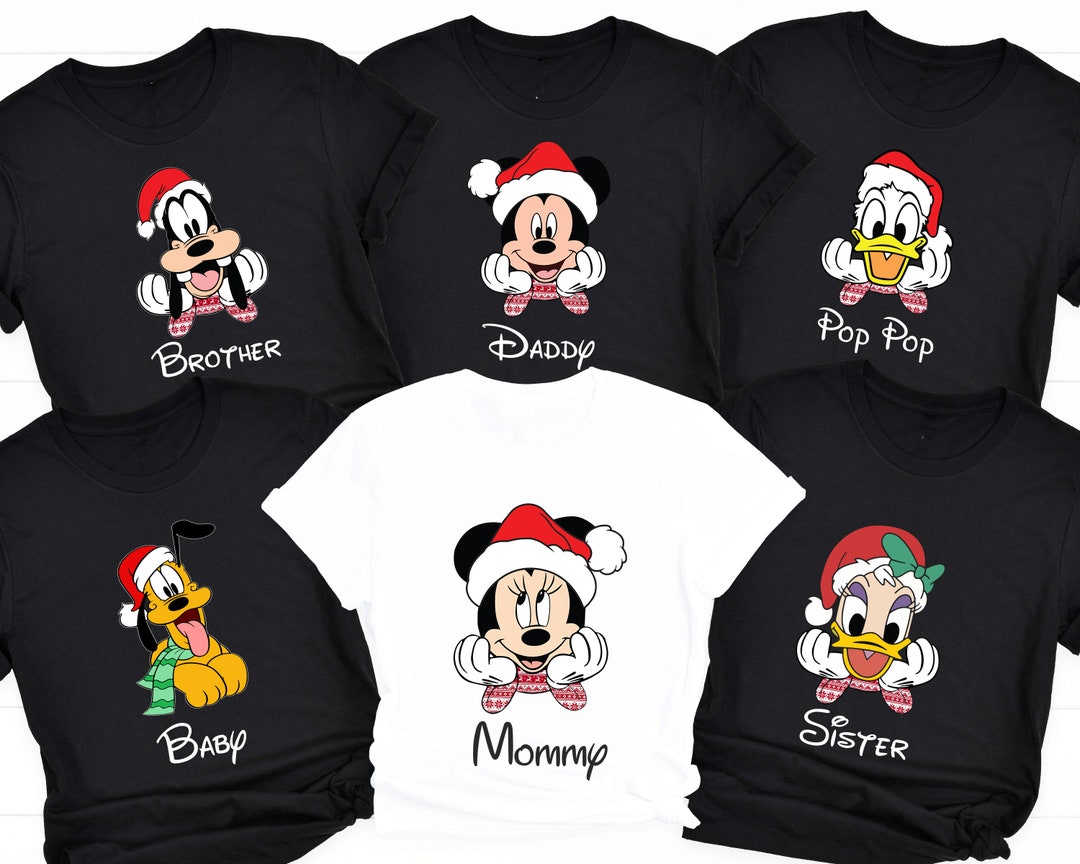 Disney Family Characters Christmas Shirts Disney Vacation - Etsy