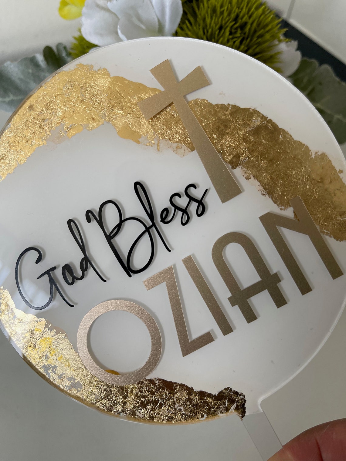 Custom 5in Acrylic Christening / Baptism / Cake Topper / Dedication - Etsy