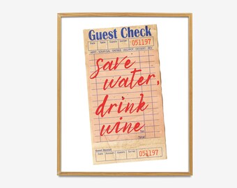 Save Water Drink Tequila Guest Checks College Dorm Posters Preppy ...