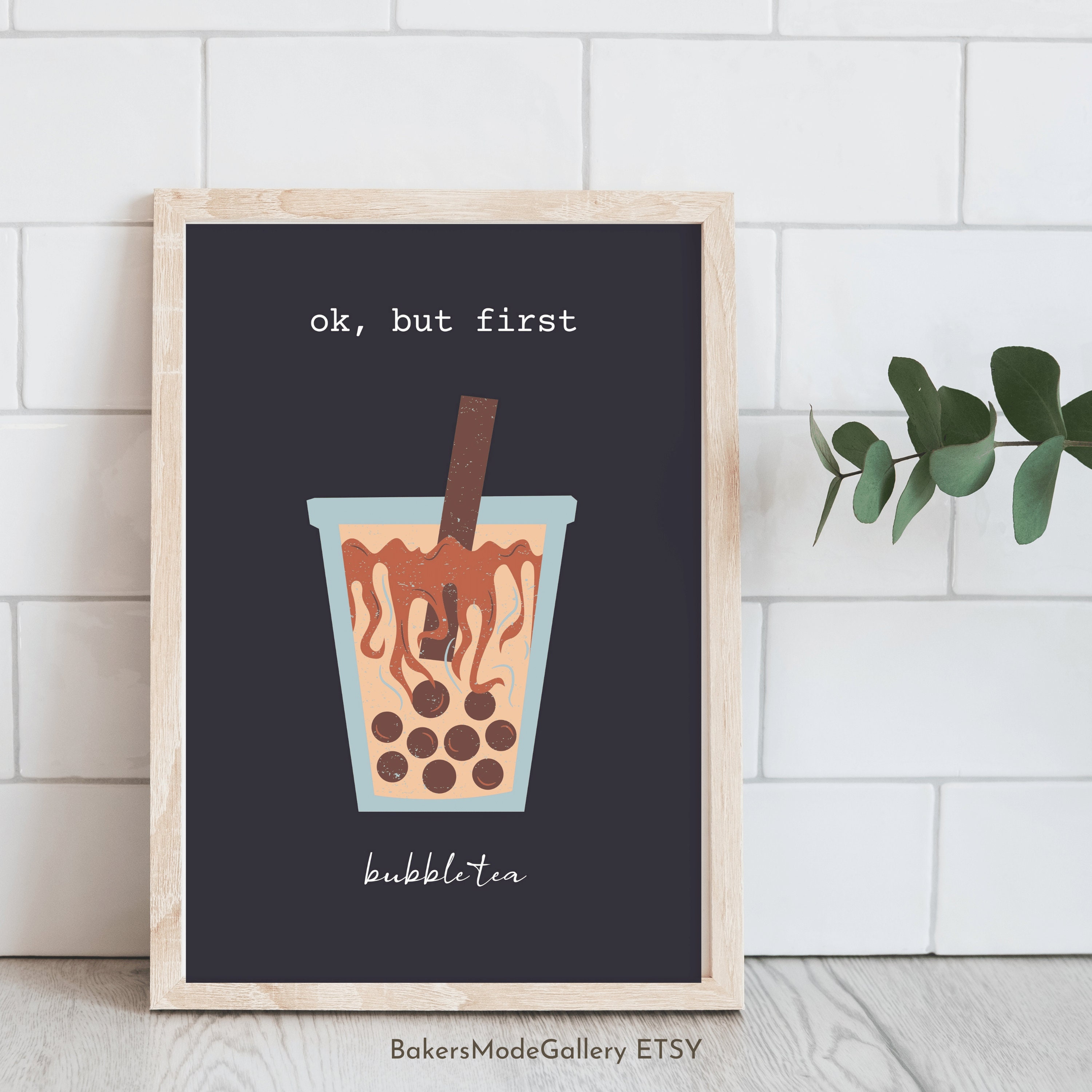 Bubble Tea Art, Boba Tea Poster, Bubble Tea Poster, Food Print Kitchen ...
