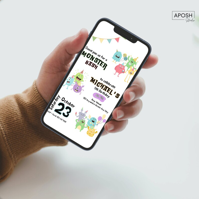 Editable Monster Invitation Monster Birthday Invite Boy - Etsy