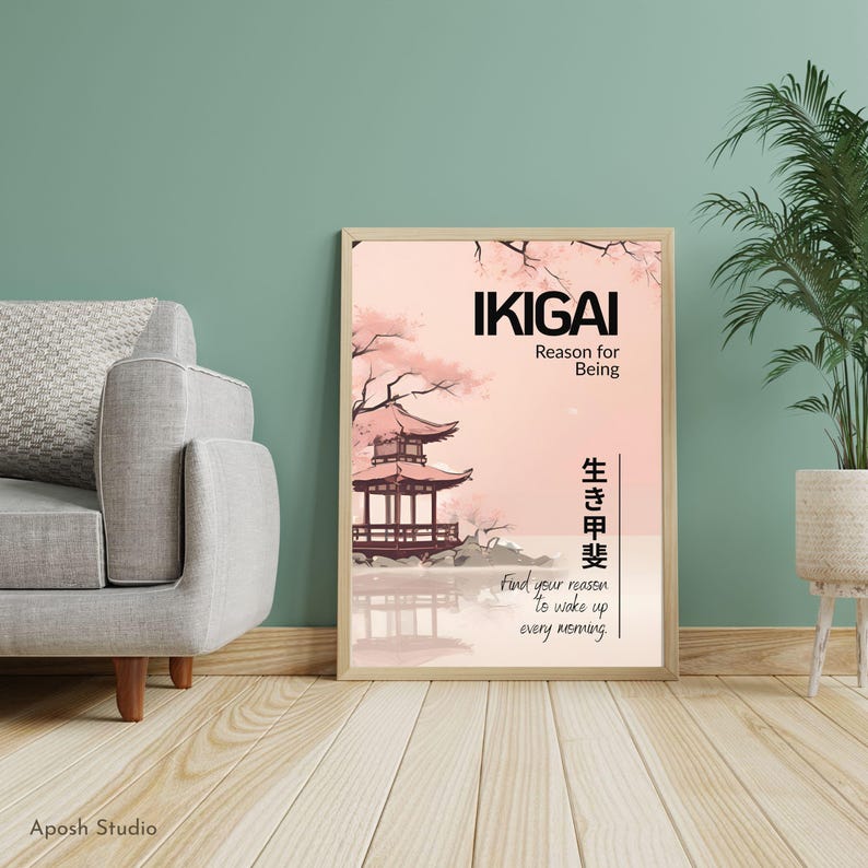Japanese Philosophy Poster Set, Printable Wall Art Bundle With Kanji ...