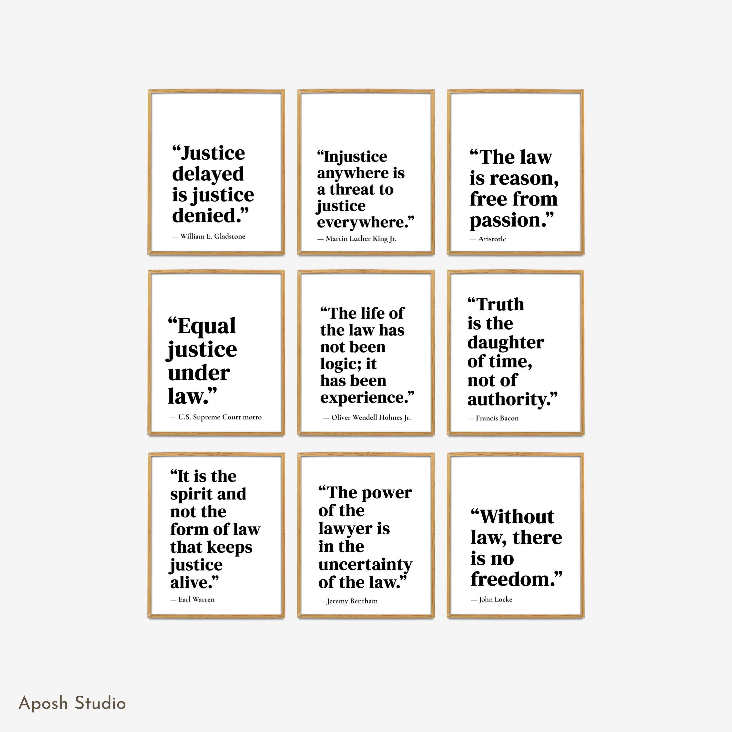 Law Justice Quotes Wall Art, Law Firm Office Wall Decor, Lawyer Office ...