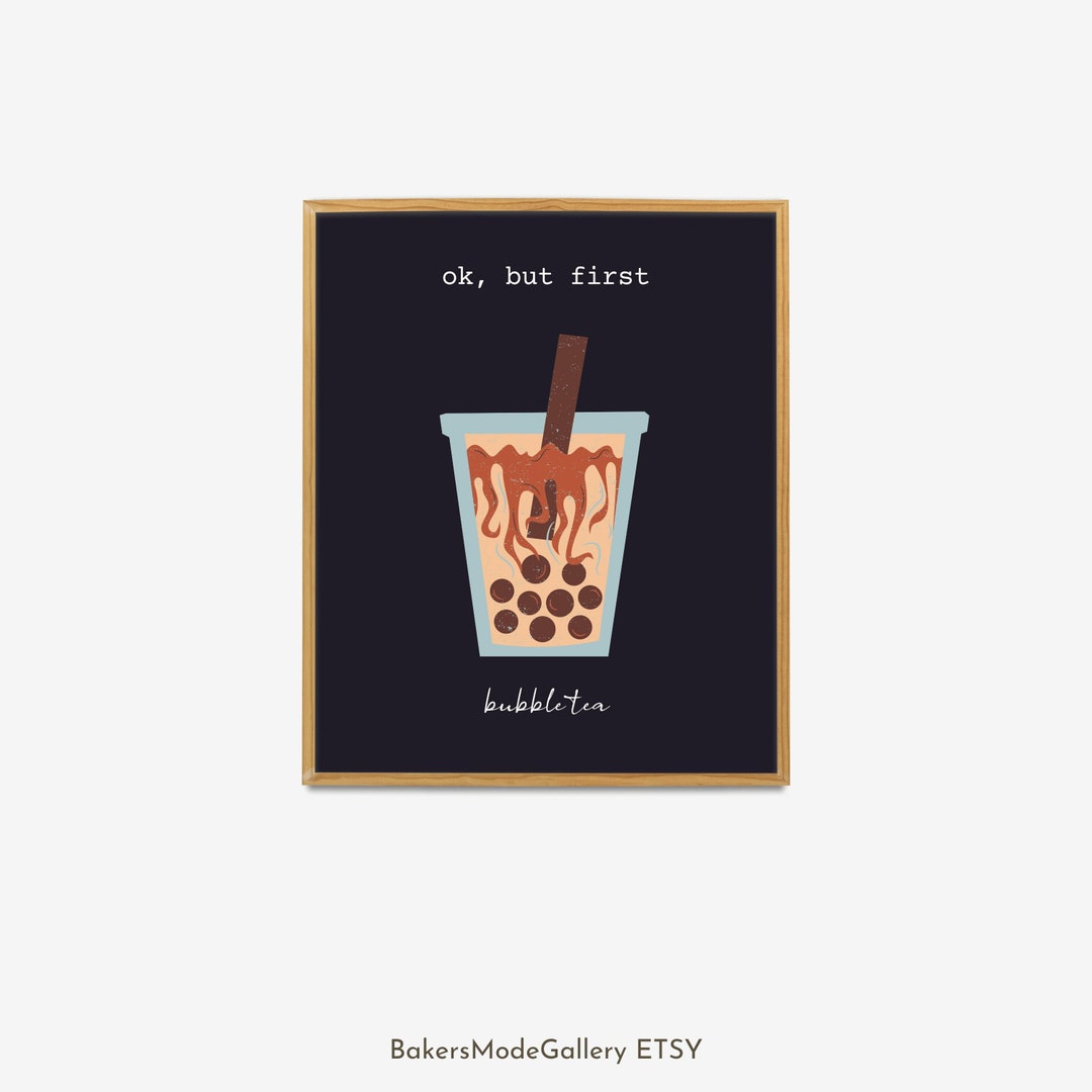 Bubble Tea Art, Boba Tea Poster, Bubble Tea Poster, Food Print Kitchen ...