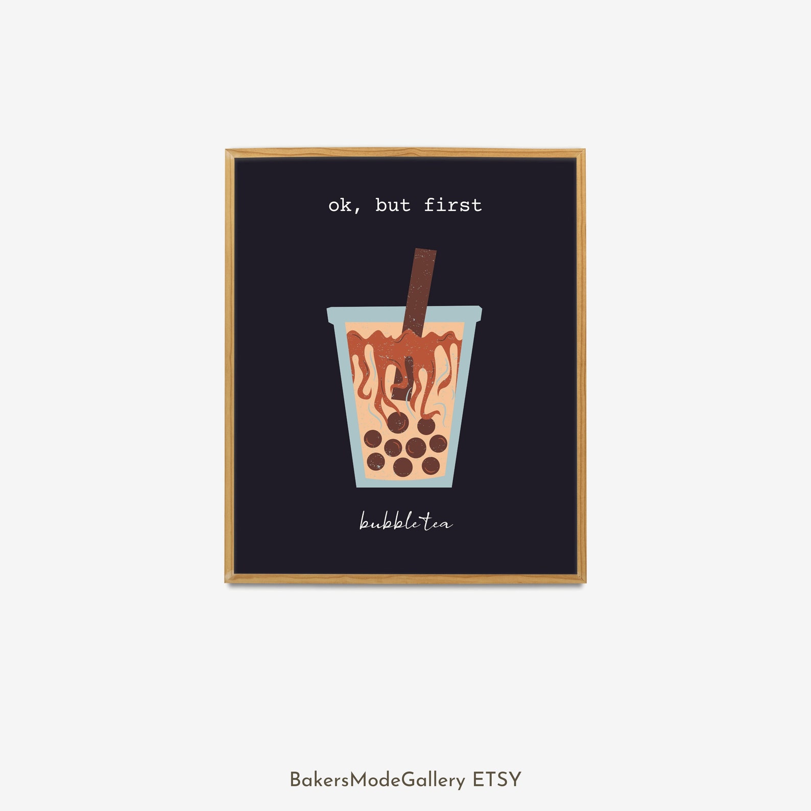 Bubble Tea Art, Boba Tea Poster, Bubble Tea Poster, Food Print Kitchen ...
