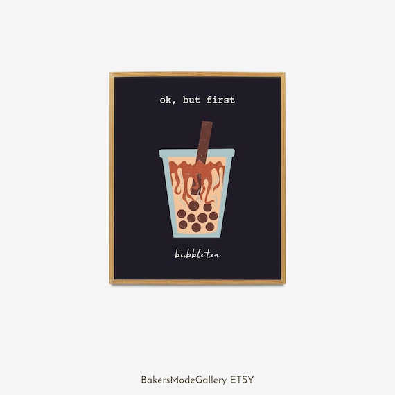 Bubble Tea Art Boba Tea Poster Bubble Tea Poster Food Print - Etsy