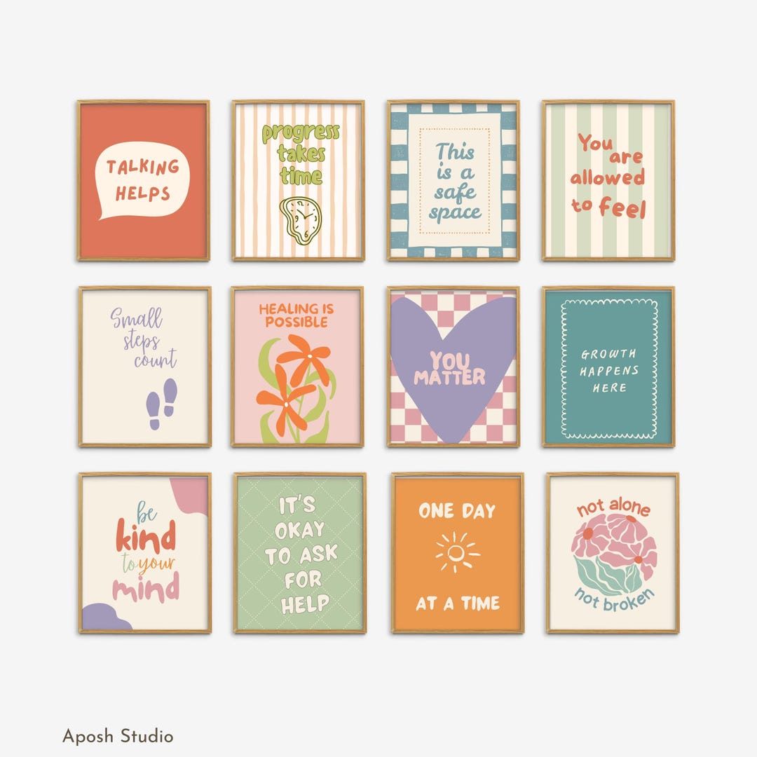 Retro Counseling Mental Health Posters, Psychology Wall Art Prints ...