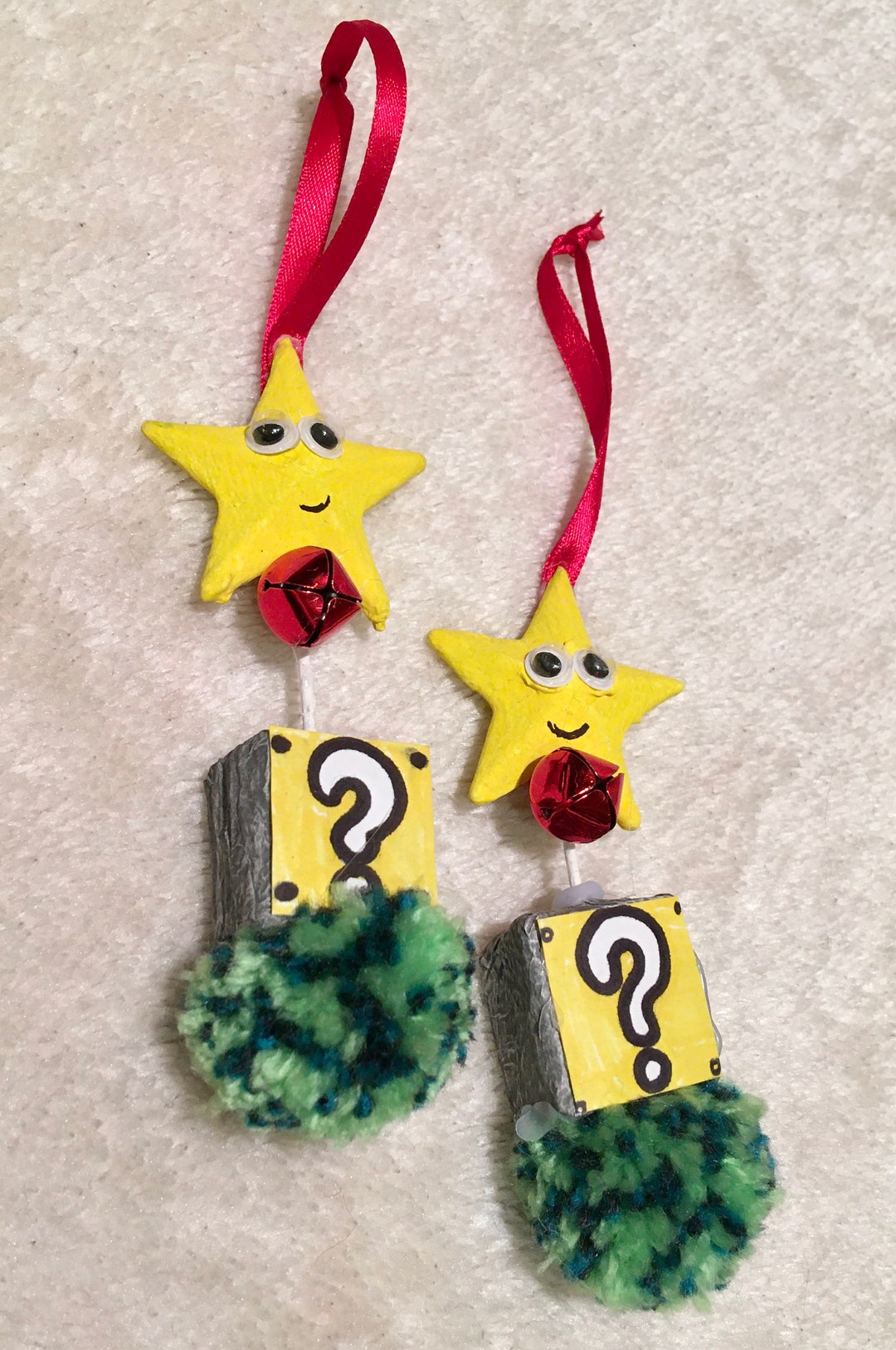 Mario Star Question Mark Box Christmas Tree Decoration - Etsy