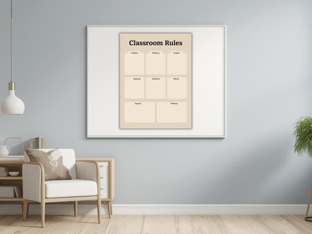 Classroom Rules Poster | Teacher Printable Wall Decor | Minimal School ...