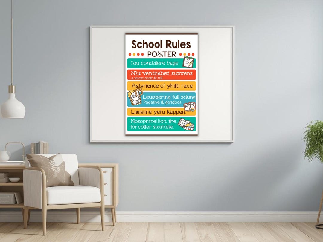 Classroom Rules Poster | Minimal School Rules | Teacher Printable - Etsy