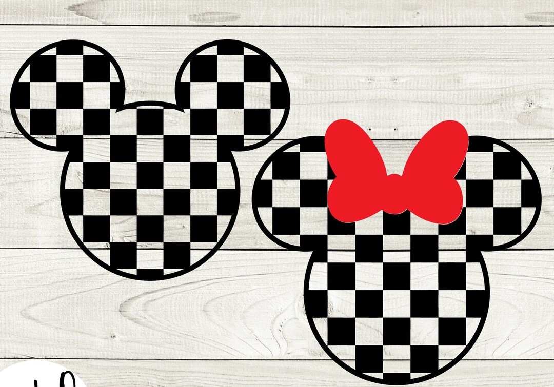 SVG, PNG, Checkered Mickey and Minnie, Retro, Cut File, Cricut ...