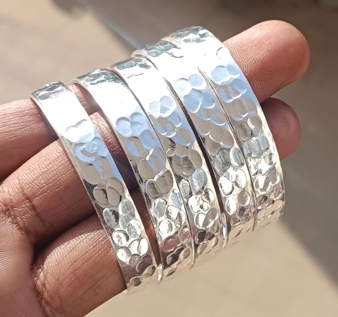 Thick West Indian Bangles, 925 Sterling Silver Bangle, Wide Band Bangle ...