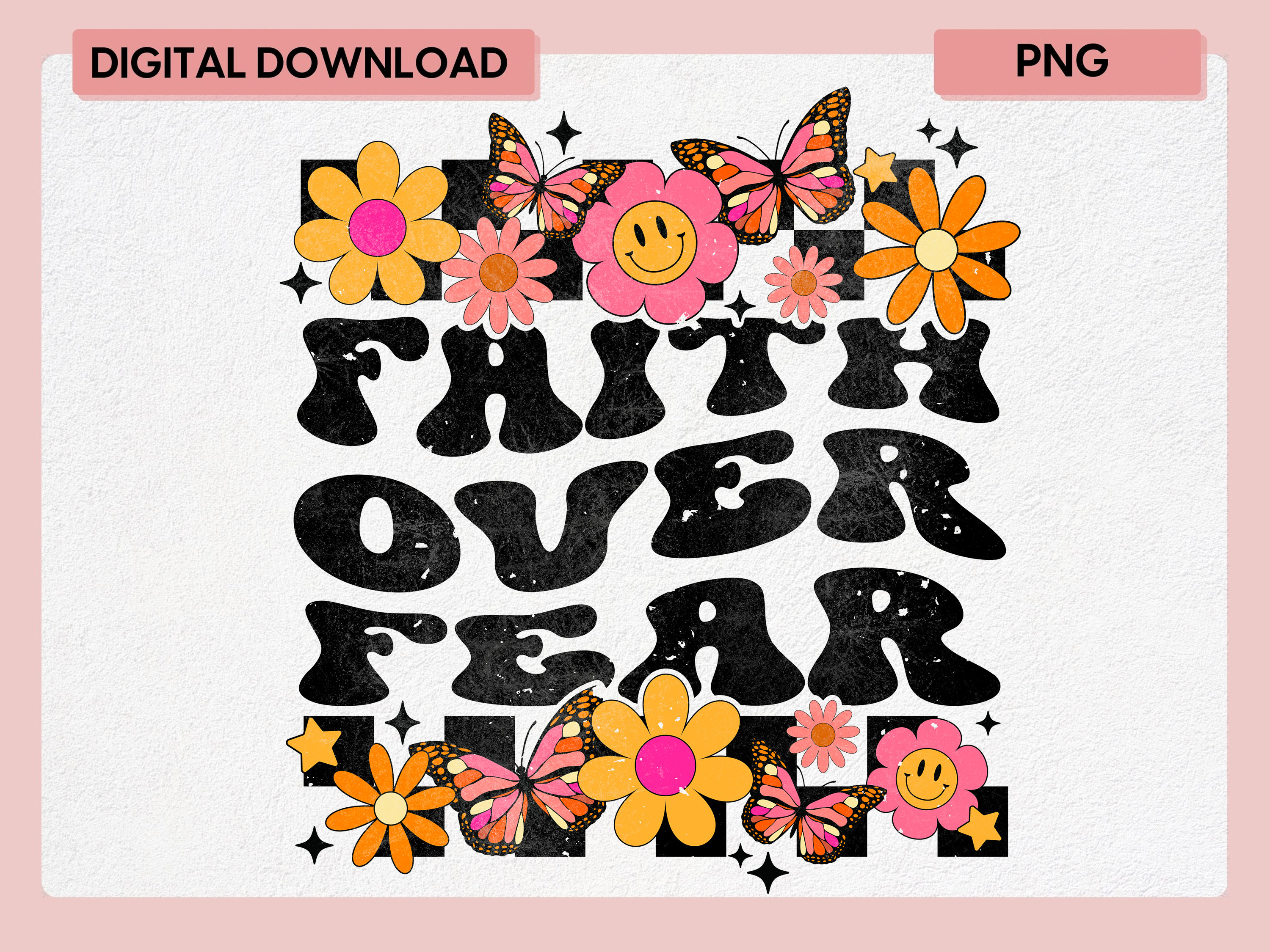 Faith Over Fear PNG, Bible Verse PNG, Christian Sublimation Design ...