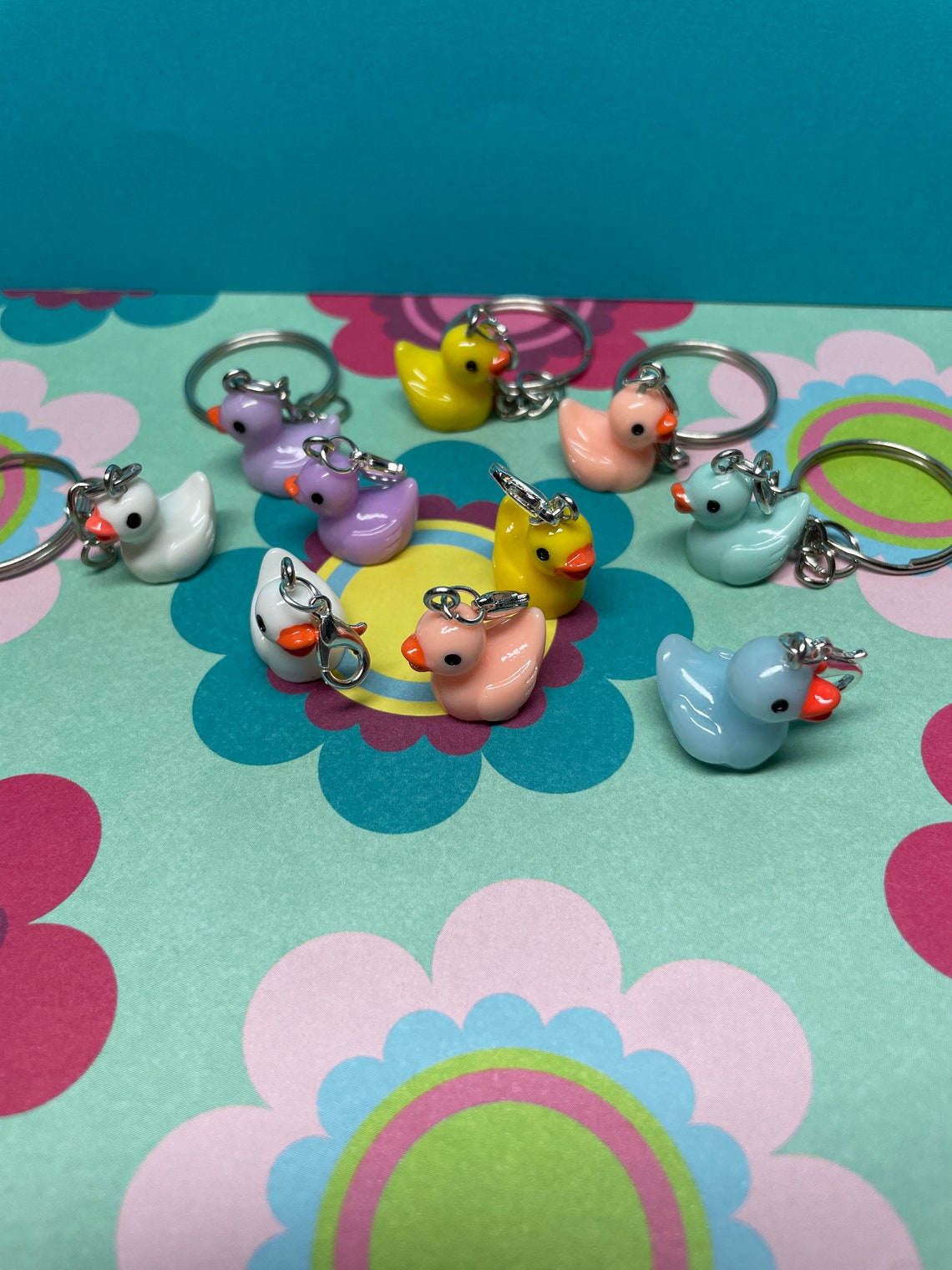 Mini Duck Keychain – Colorful Zipper Pull Charm, Cruise Gift - Etsy