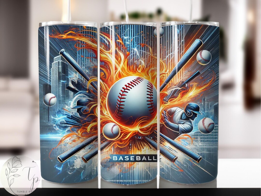 Baseball Tumbler Sublimation Design: 20oz Skinny Tumbler Wrap (digital ...